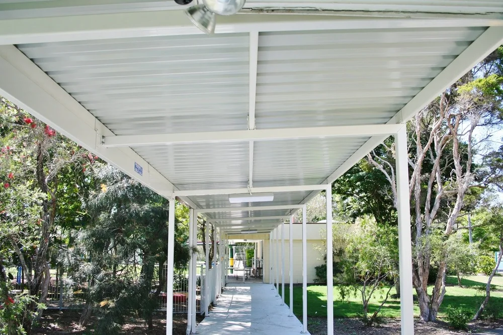 Covered Walkways — Steel Post and Rail