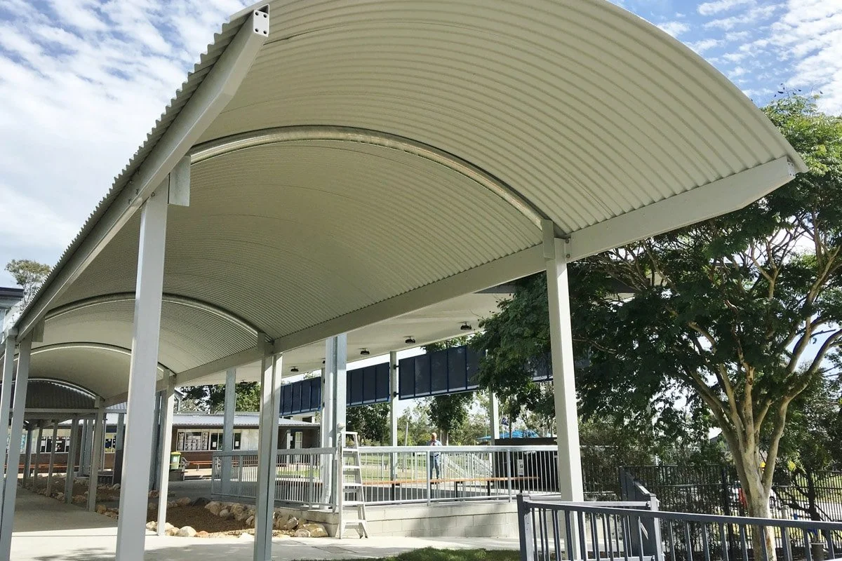 Covered Walkways — Steel Post and Rail