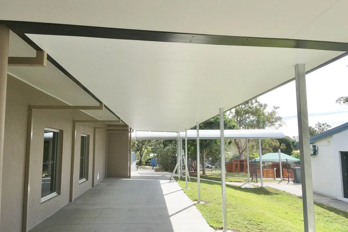 Covered Walkways — Steel Post and Rail