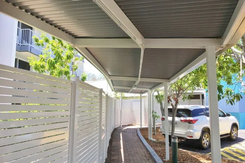Covered Walkways — Steel Post and Rail