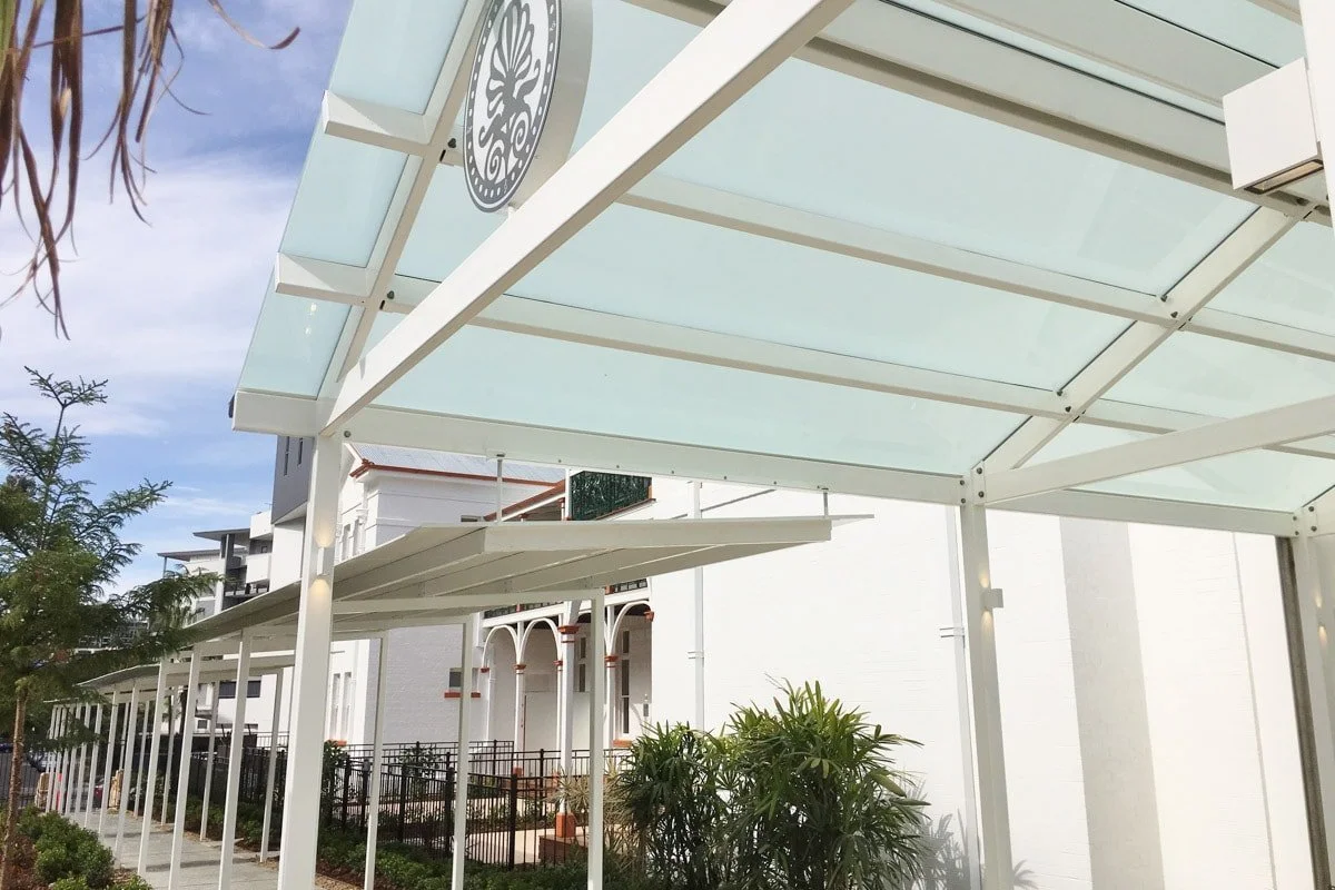 Covered Walkways — Steel Post and Rail
