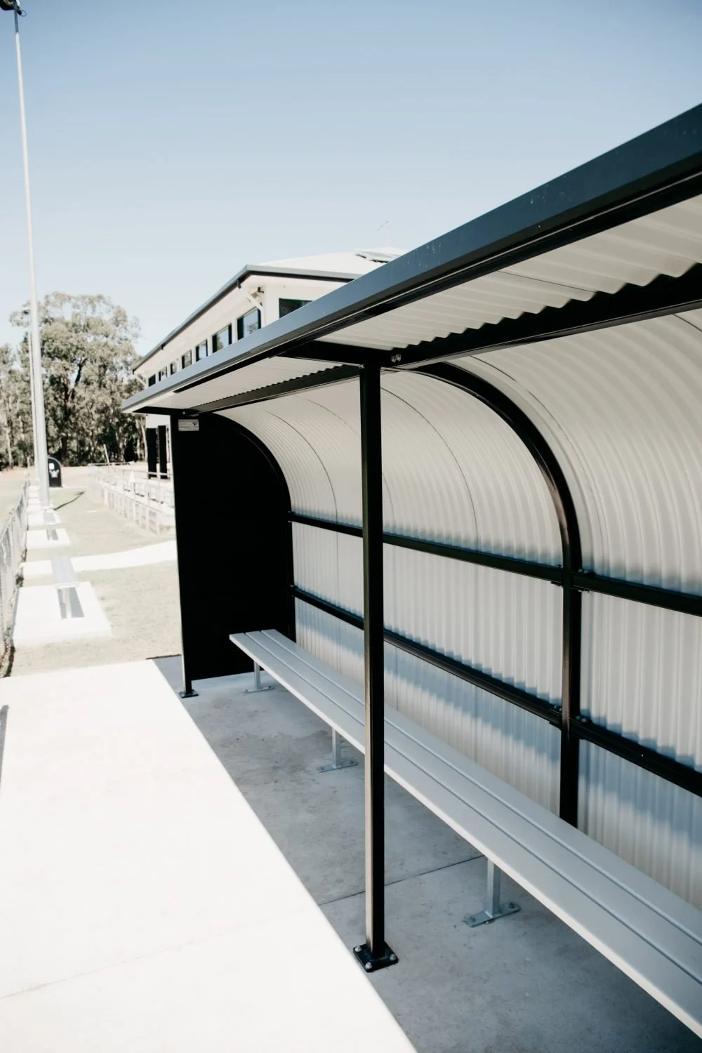 Sportsfield Shelters — Steel Post and Rail