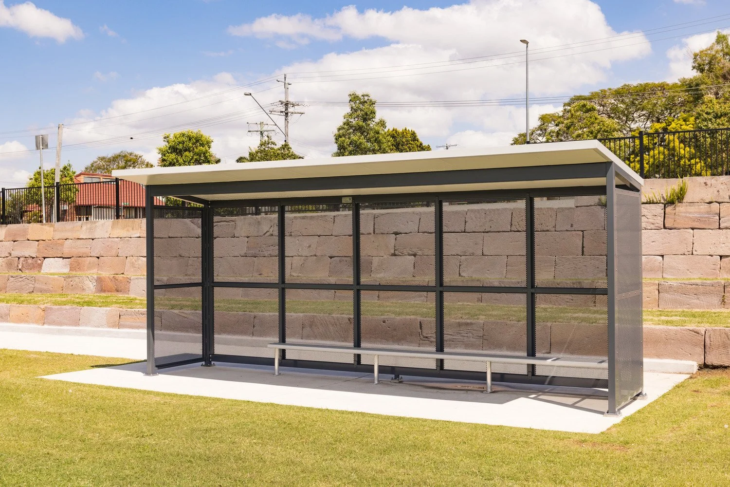 Sportsfield Shelters — Steel Post and Rail