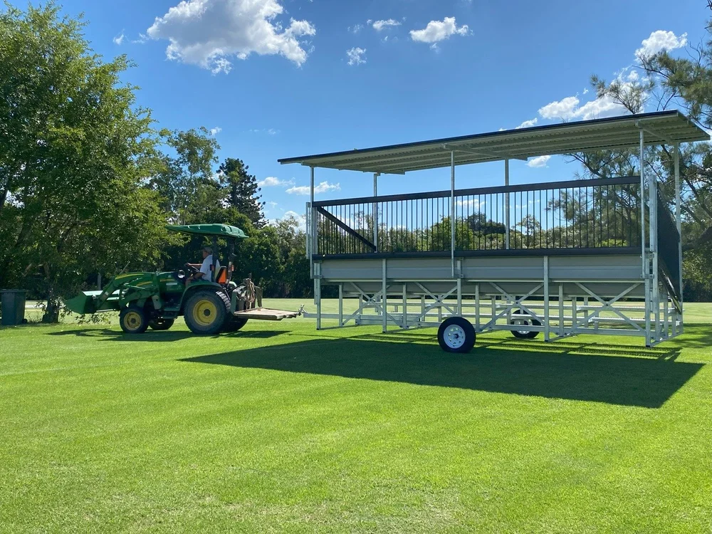 Grandstands — Steel Post and Rail