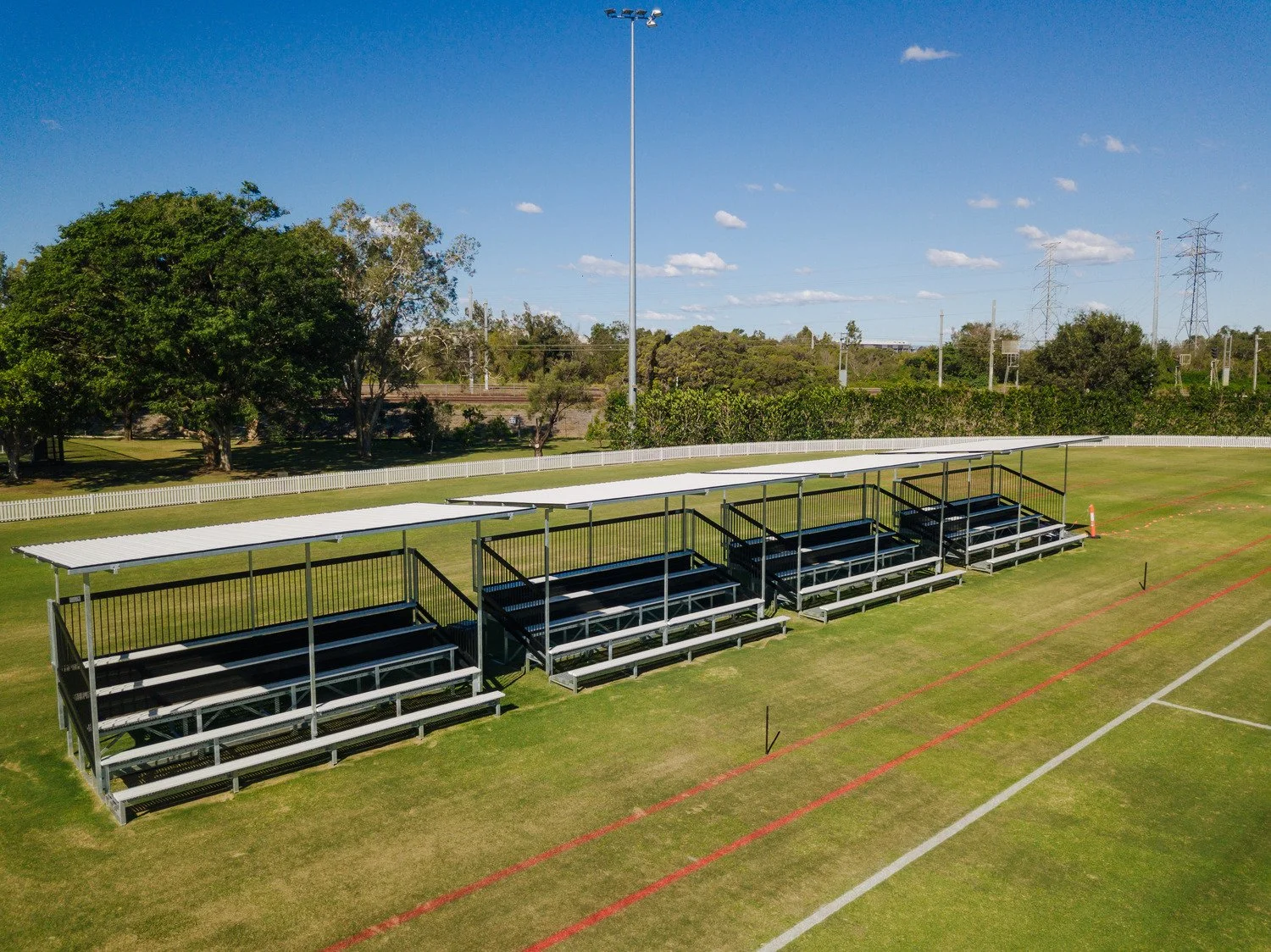 Grandstands — Steel Post and Rail
