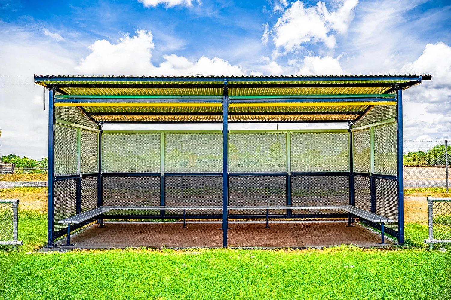 Sportsfield Shelters — Steel Post and Rail