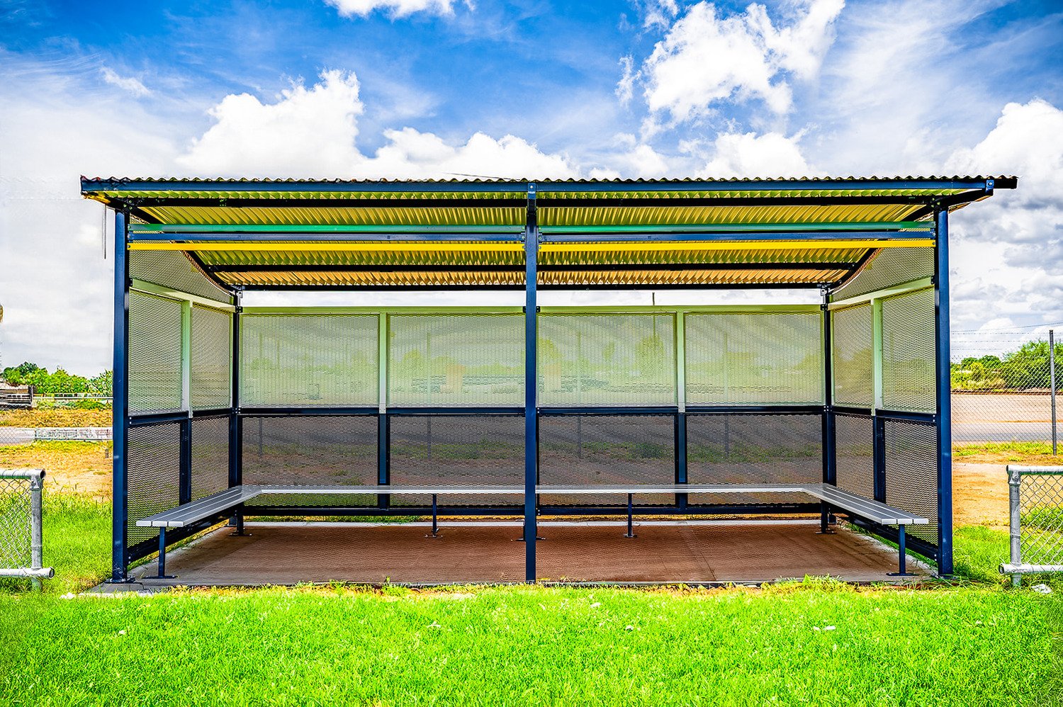Sportsfield Shelters — Steel Post and Rail