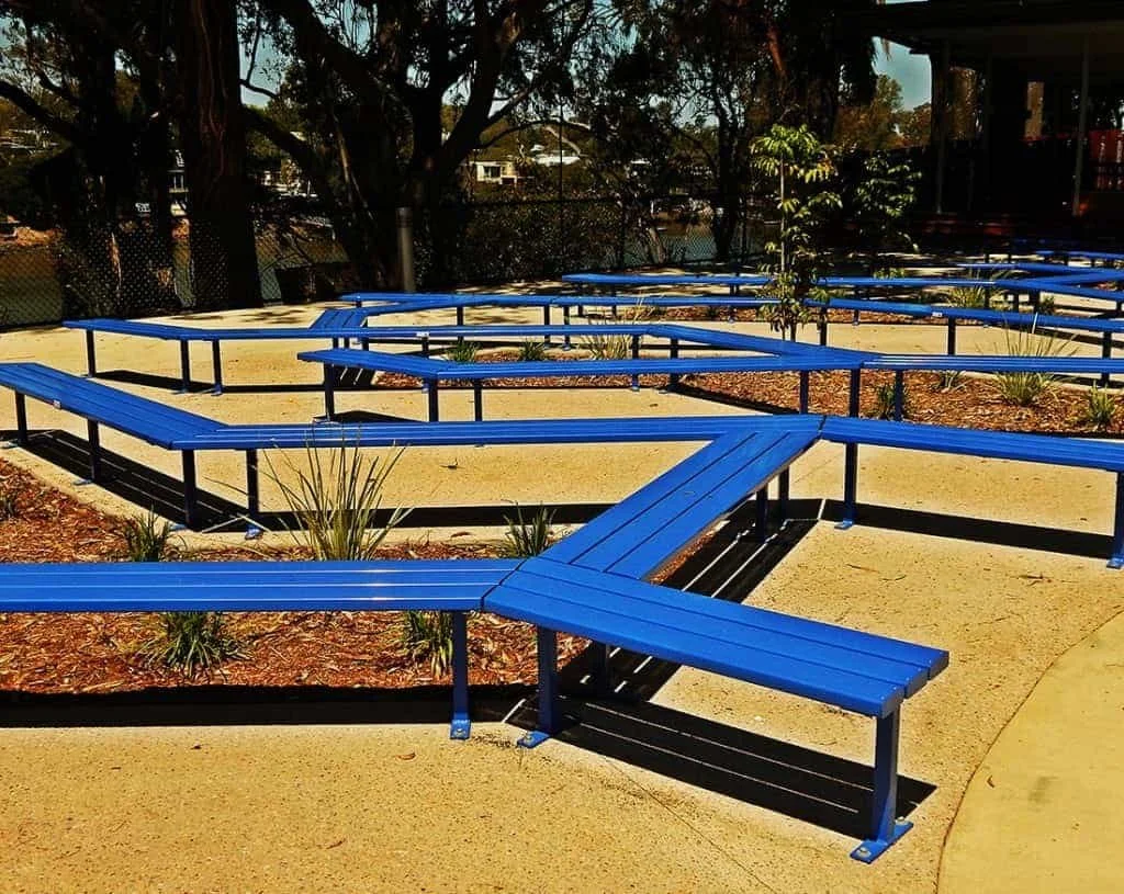 Seating — Steel Post and Rail