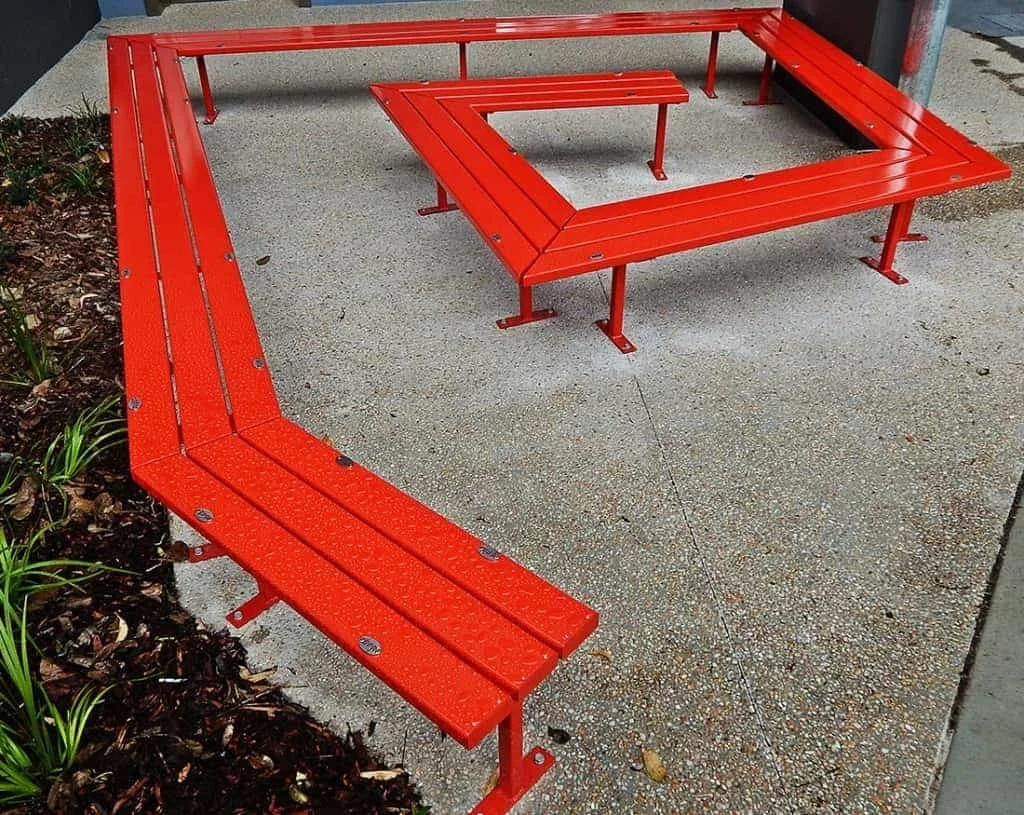 Seating — Steel Post and Rail