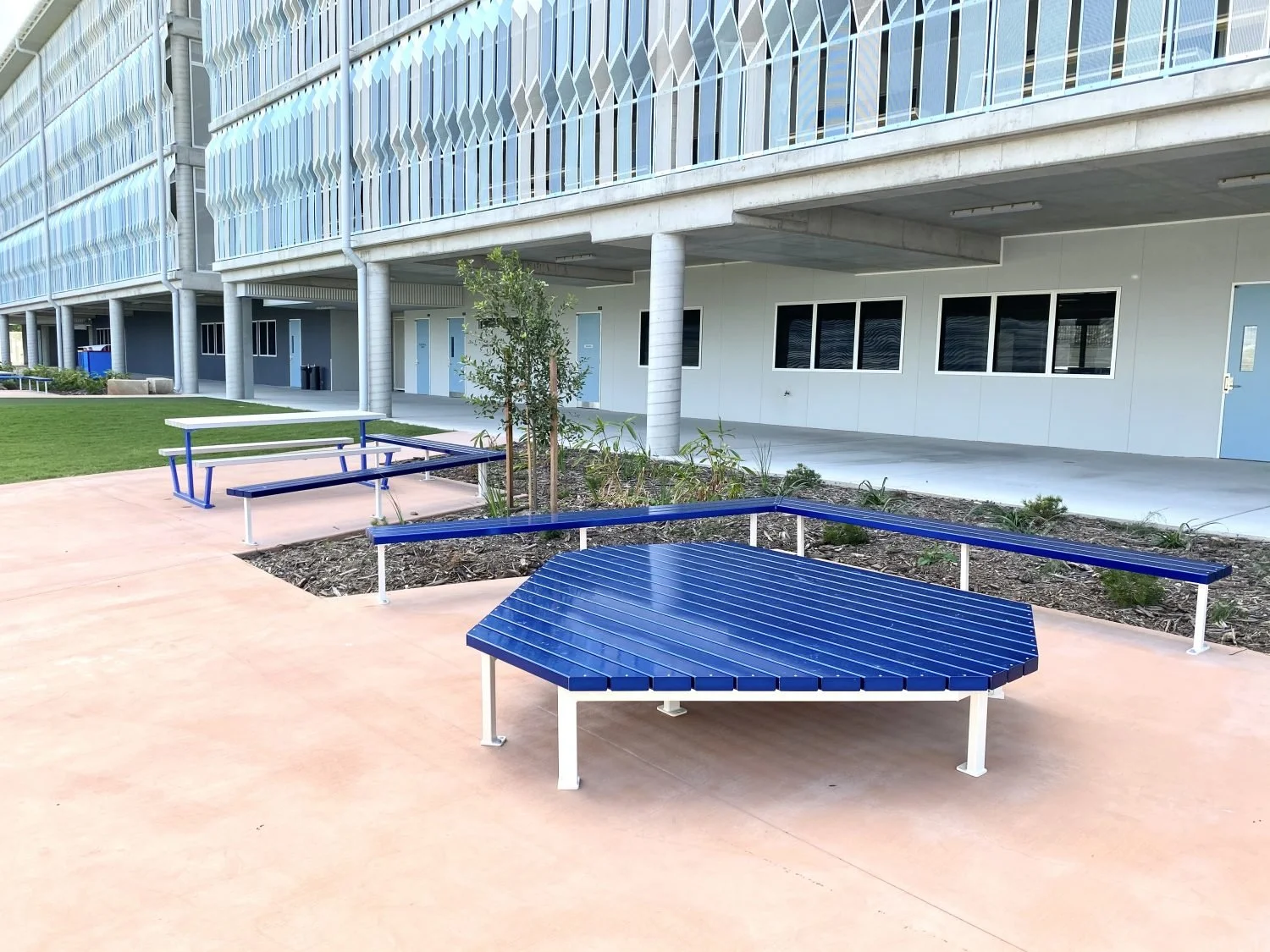 Seating — Steel Post and Rail