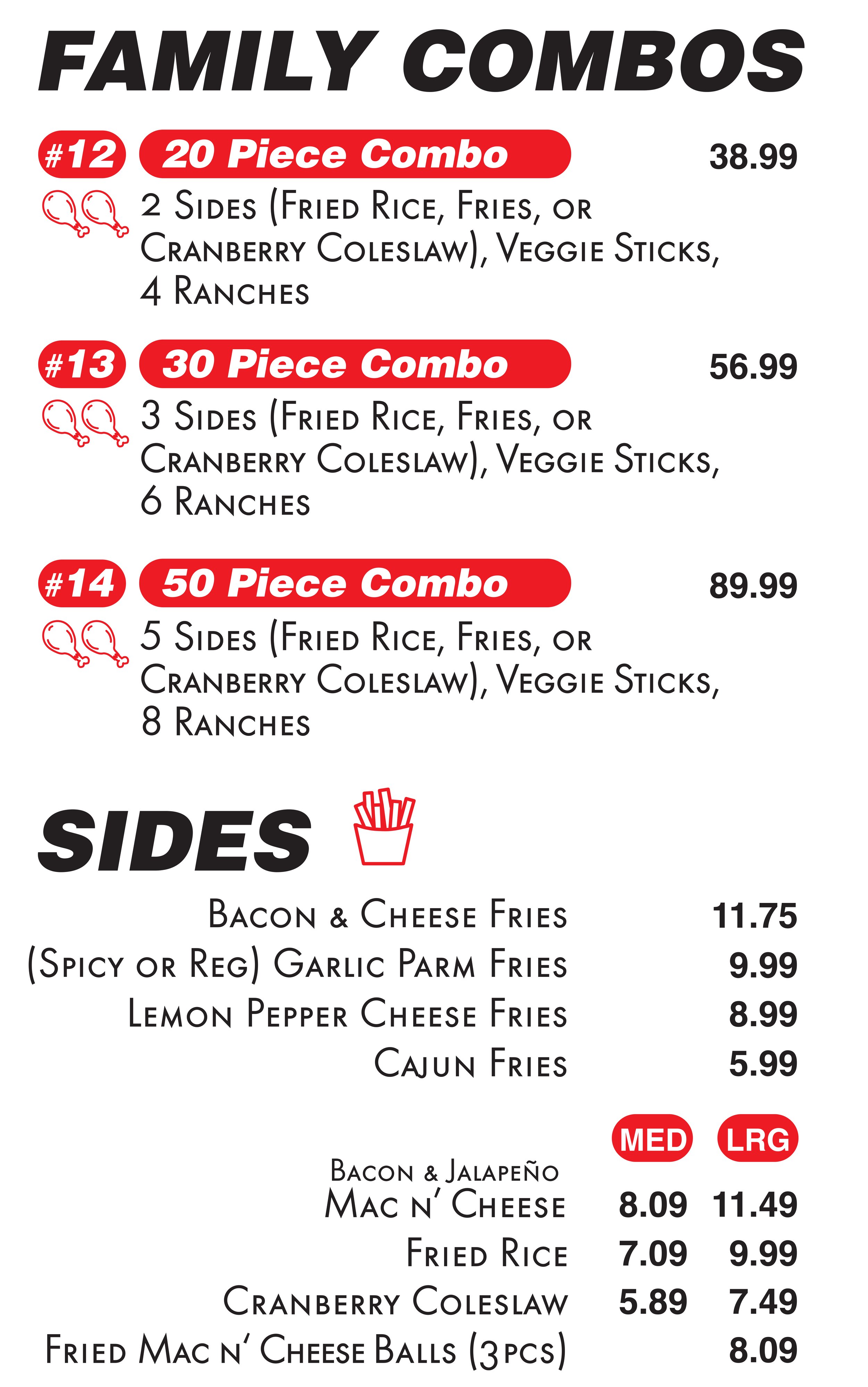 Menu — Wings 2 Go