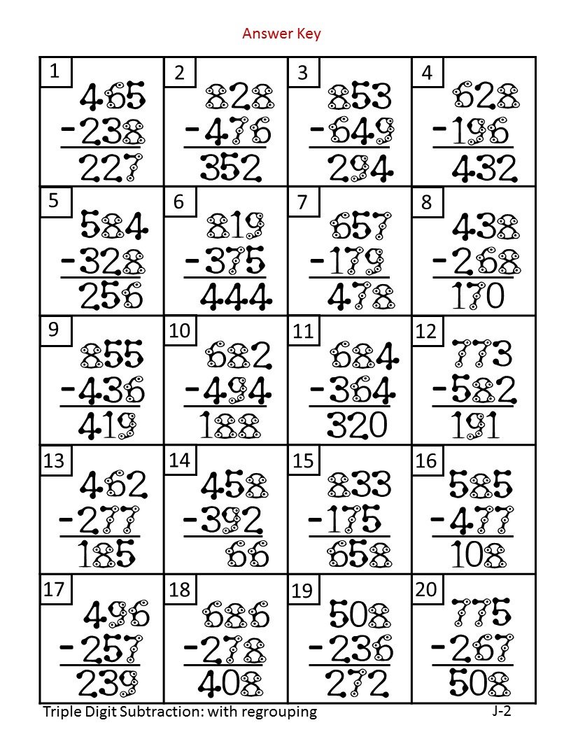 Touch and Tap the Dots Math: Triple Digit Subtraction Worksheets WITH ...