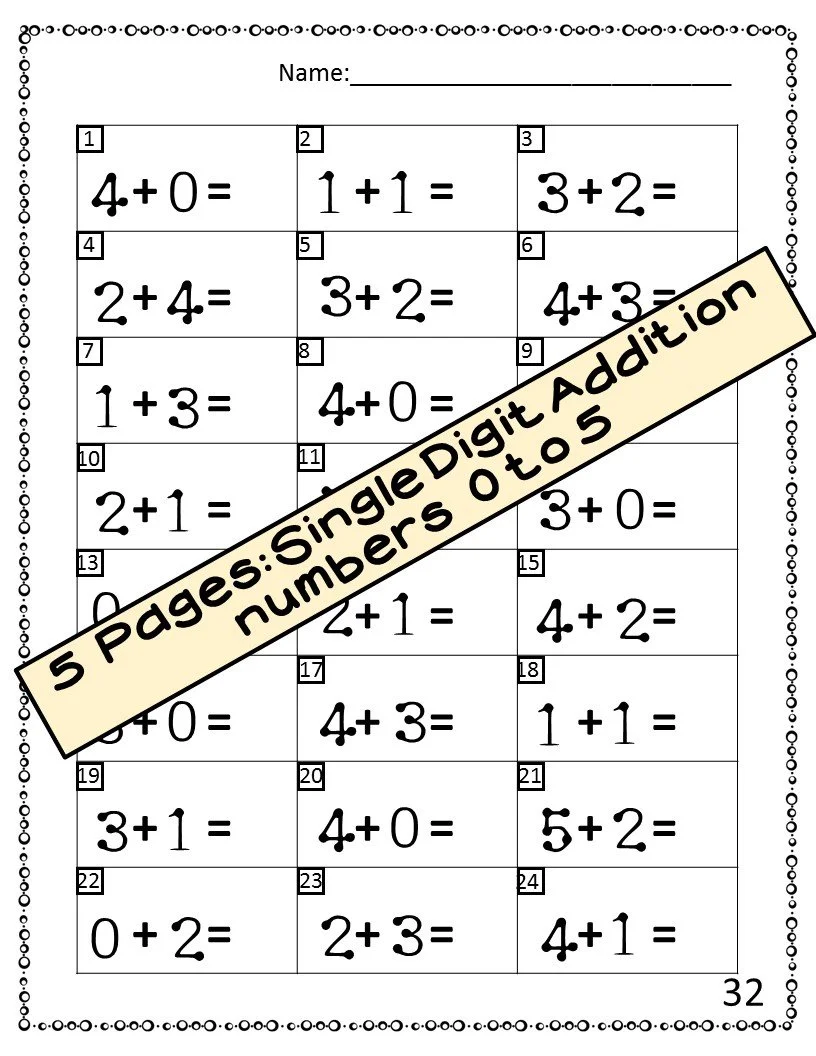 Touch / Tap the Dots Math: Single Digit Addition with Horizontal Layout ...