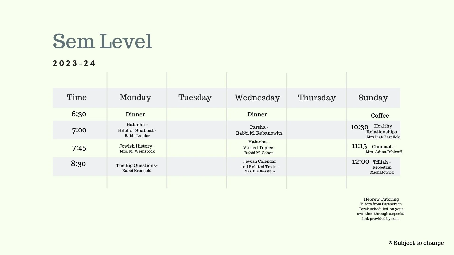 Services 3 — The Toronto Sem