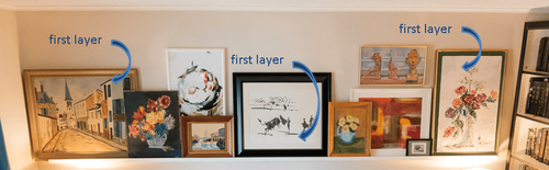 How to Style a Picture Ledge with Vintage Art