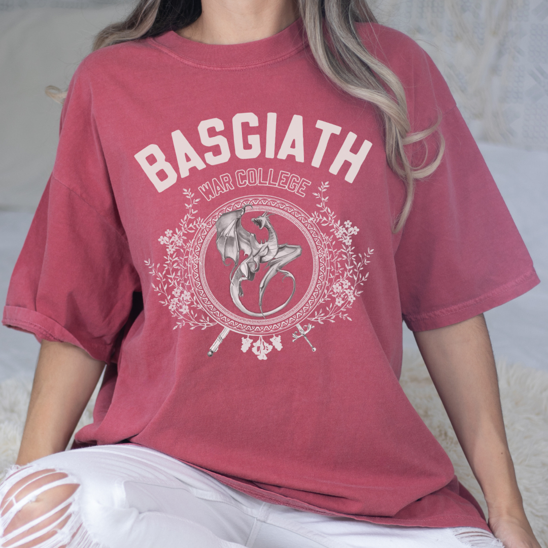 'Basgiath War College crest' tee — Valor & Lore