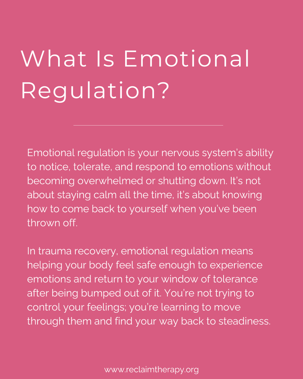 Emotional Regulation in CPTSD Recovery and Why It Matters | Reclaim Therapy