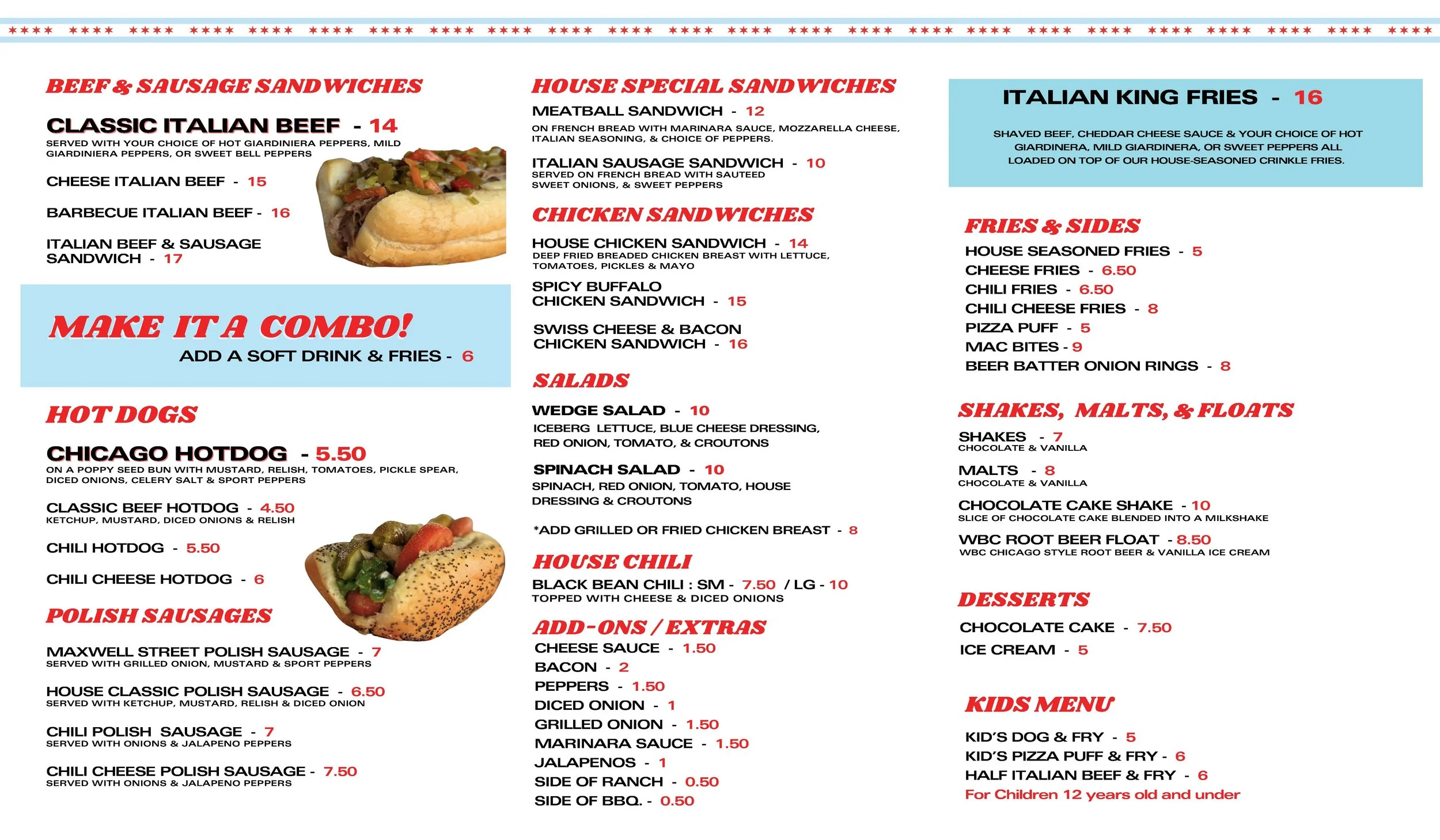 Menu — Chicago Beef Joint