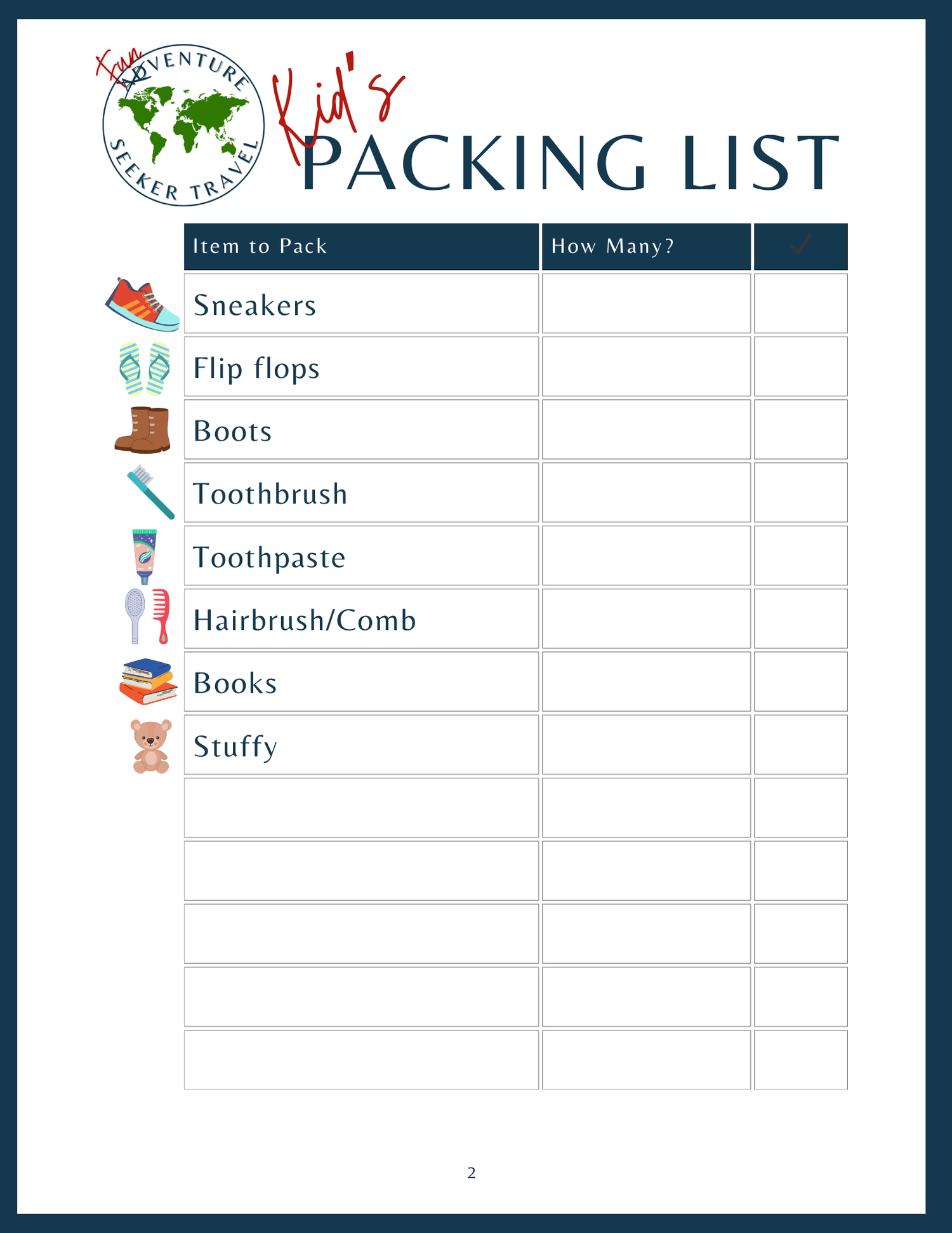 Kid’s Packing List — Funventure Seeker Travel