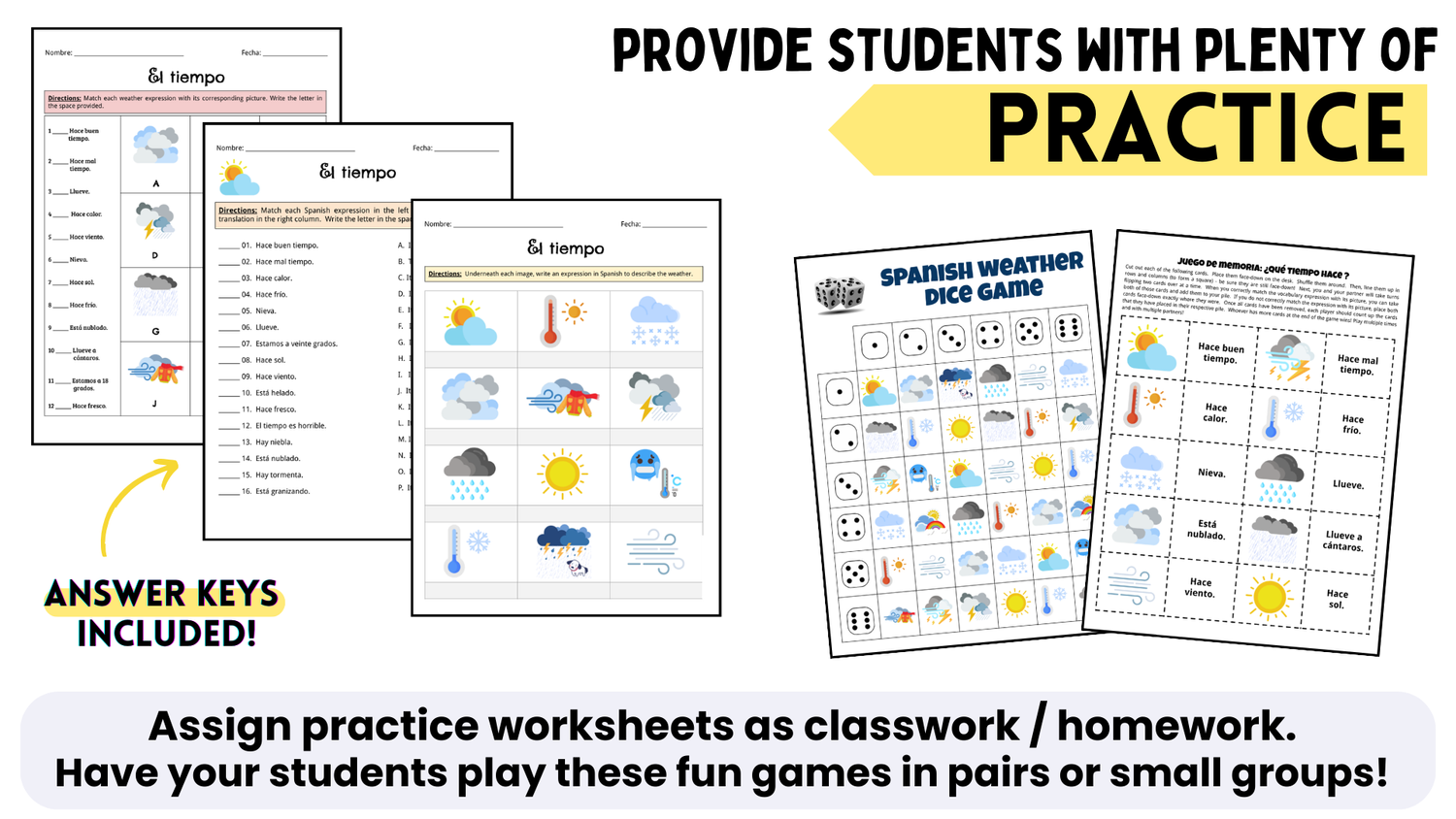 French, Spanish, and Italian Weather, Days of the Week, Seasons, Months ...