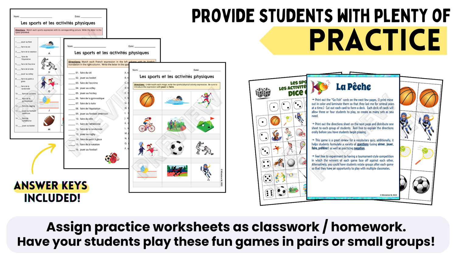 French, Spanish, and Italian Sports & Hobbies Unit Lesson Planning ...