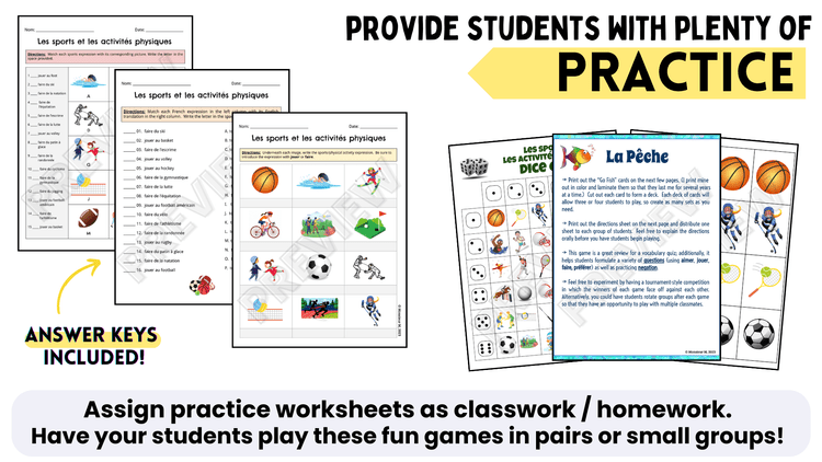 French, Spanish, and Italian Sports & Hobbies Unit Lesson Planning ...