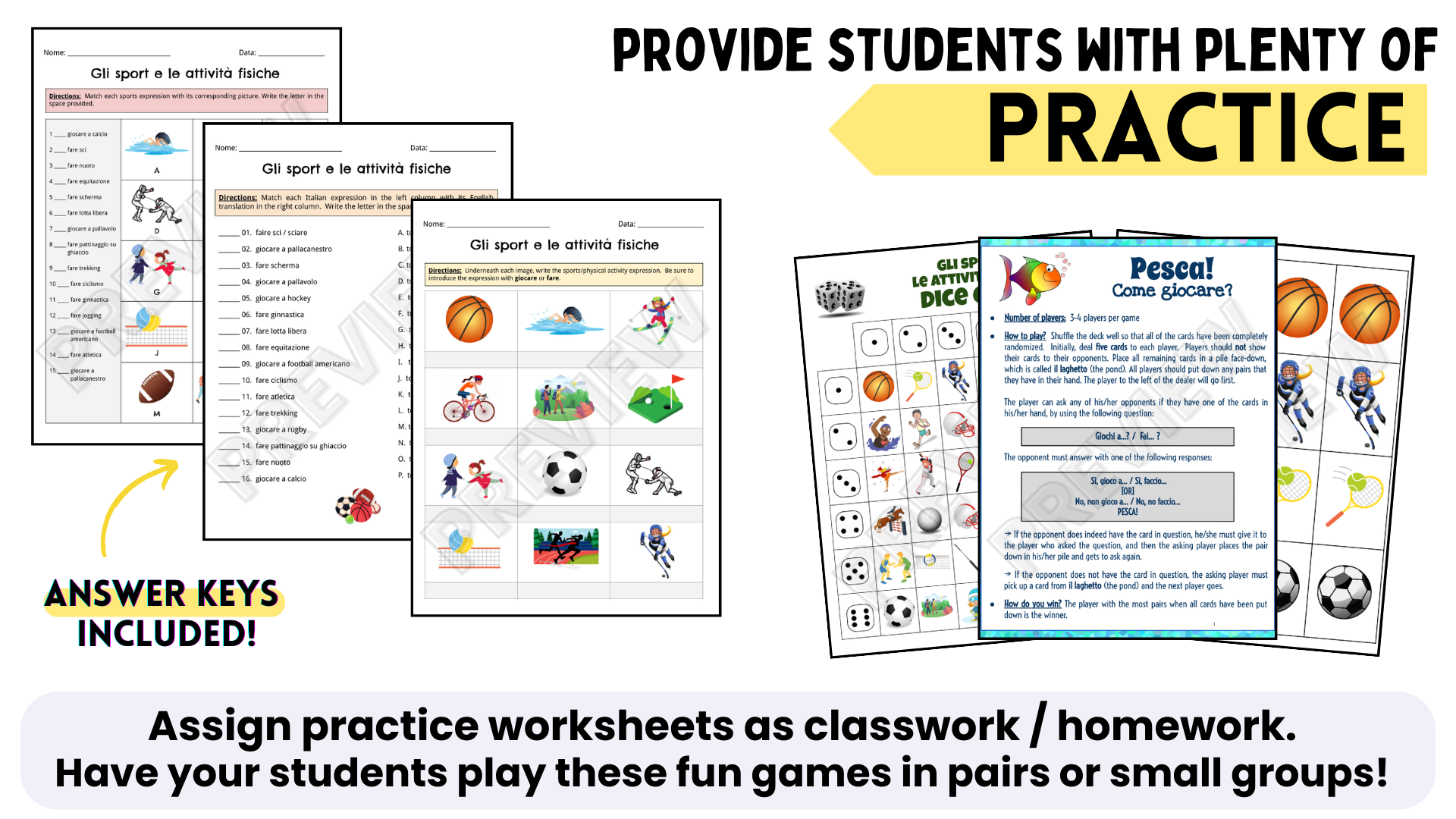 French, Spanish, and Italian Sports & Hobbies Unit Lesson Planning ...