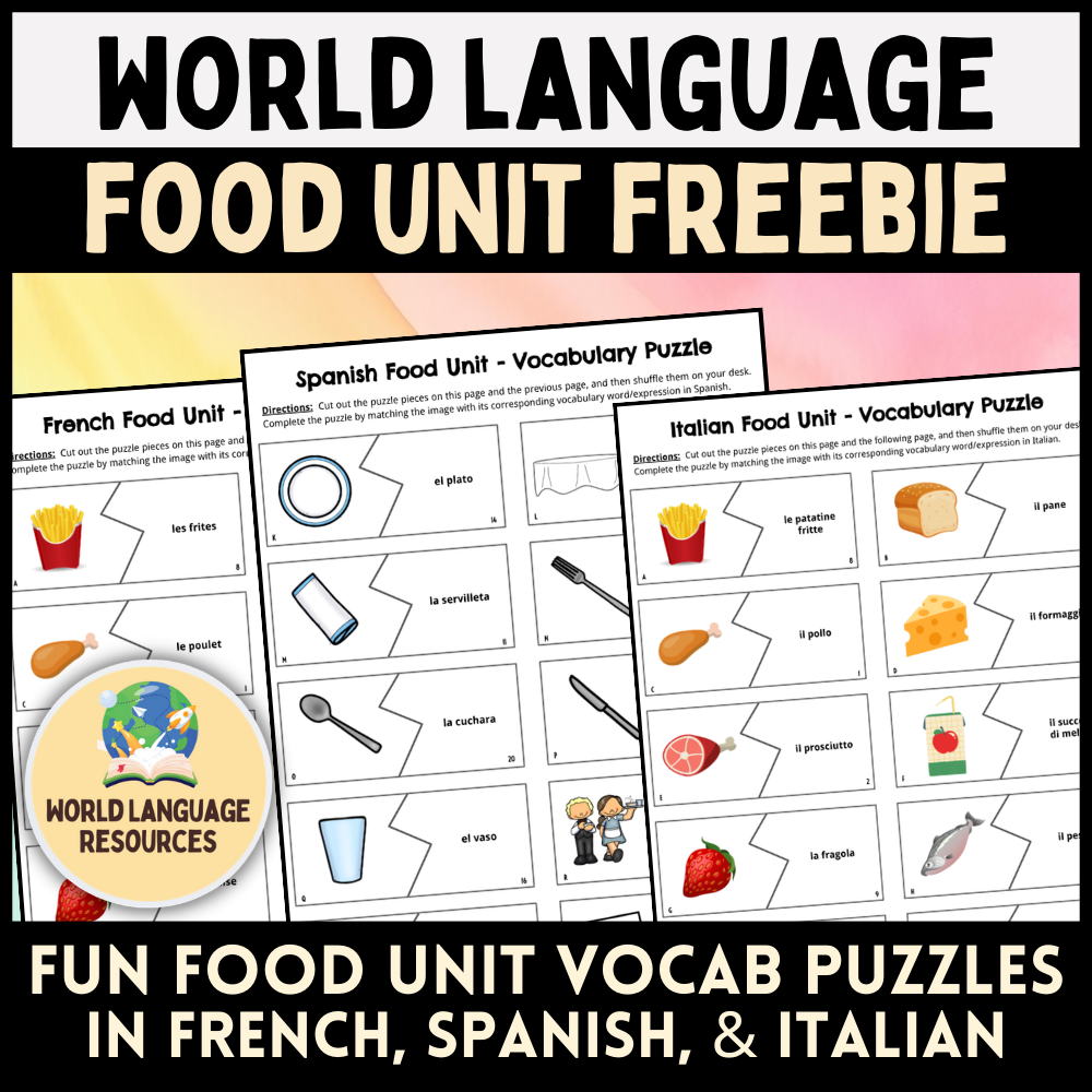 French, Spanish, and Italian Food Unit Lesson Planning — World Language ...