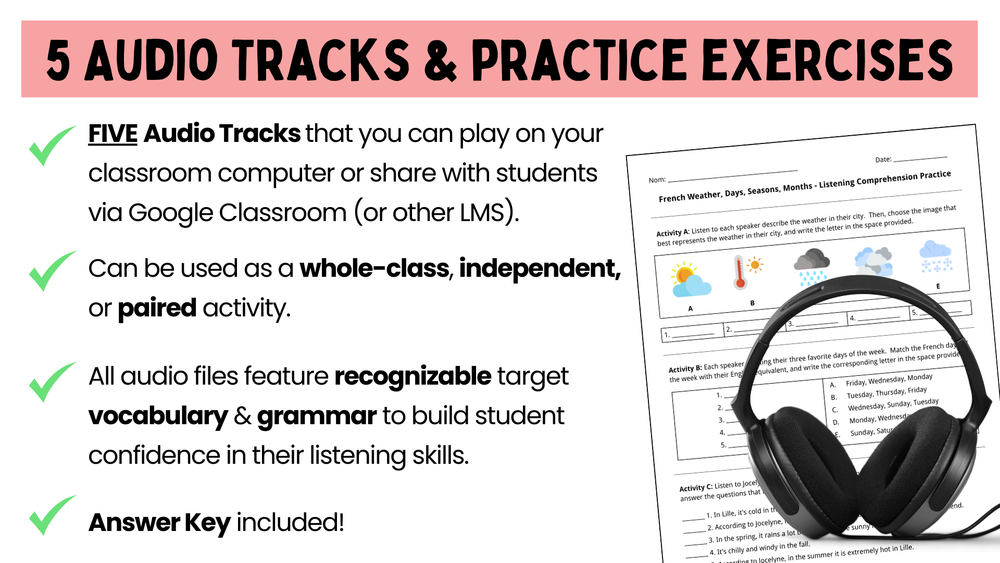 French, Spanish, and Italian Listening Comprehension Practice ...