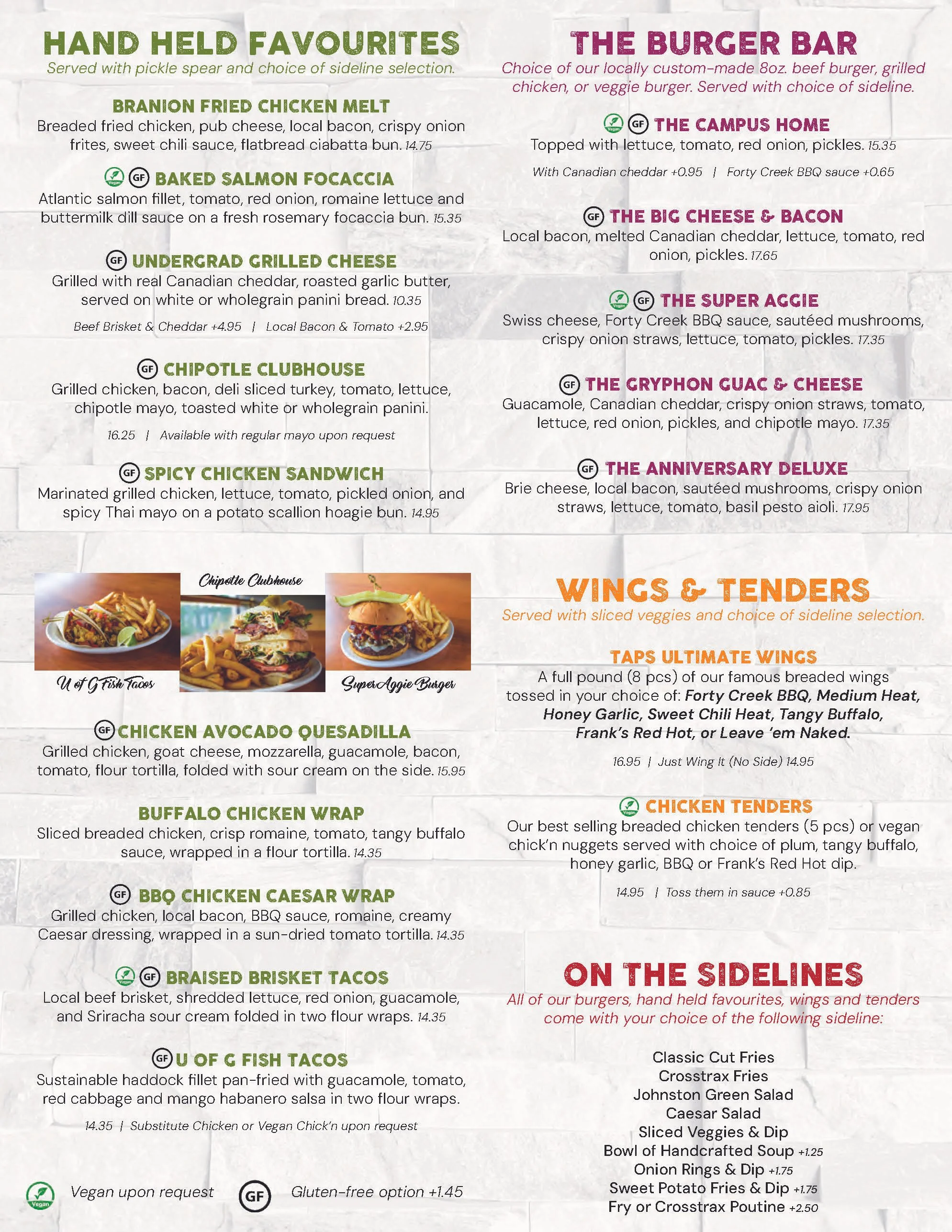Menu — Brass Taps