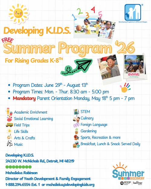 Summer Program Detroit - Youth activities - Developing K.I.D.S ...