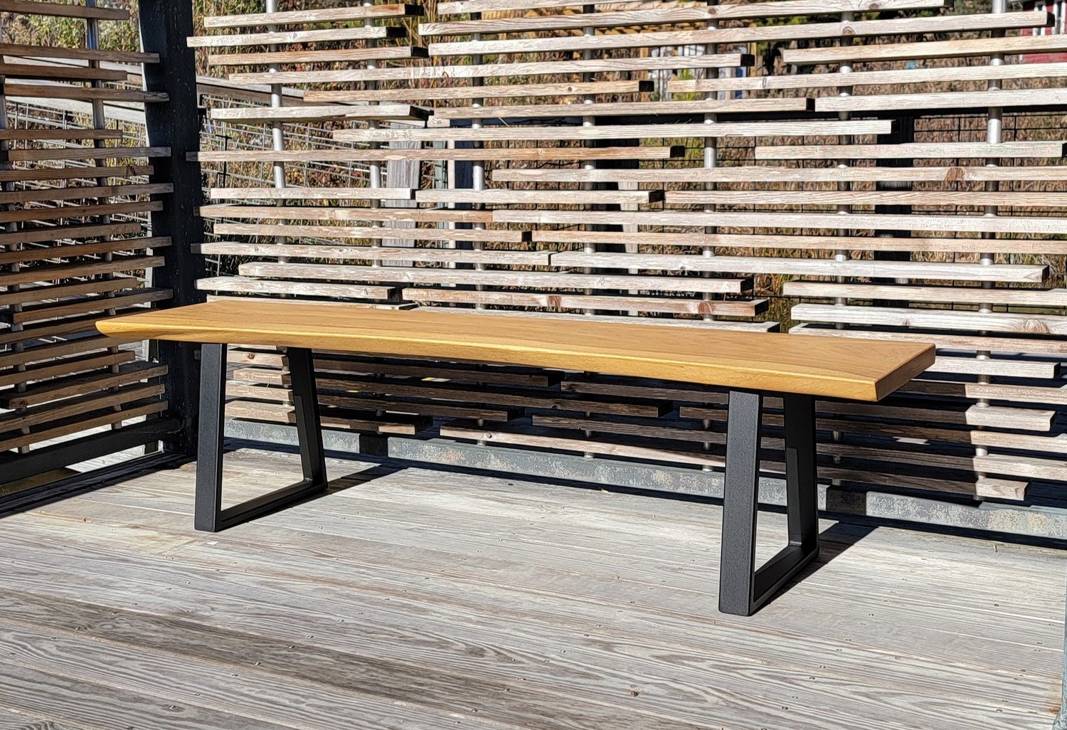 White Oak Slab Bench — WKC Woodworks