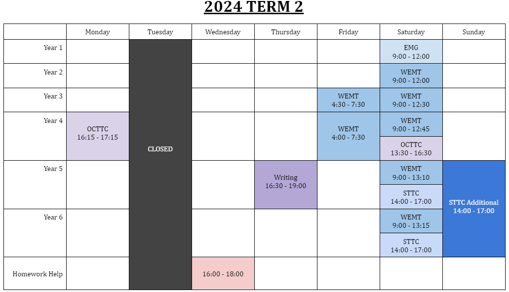 Timetable — Pre-Uni New College Fairfield