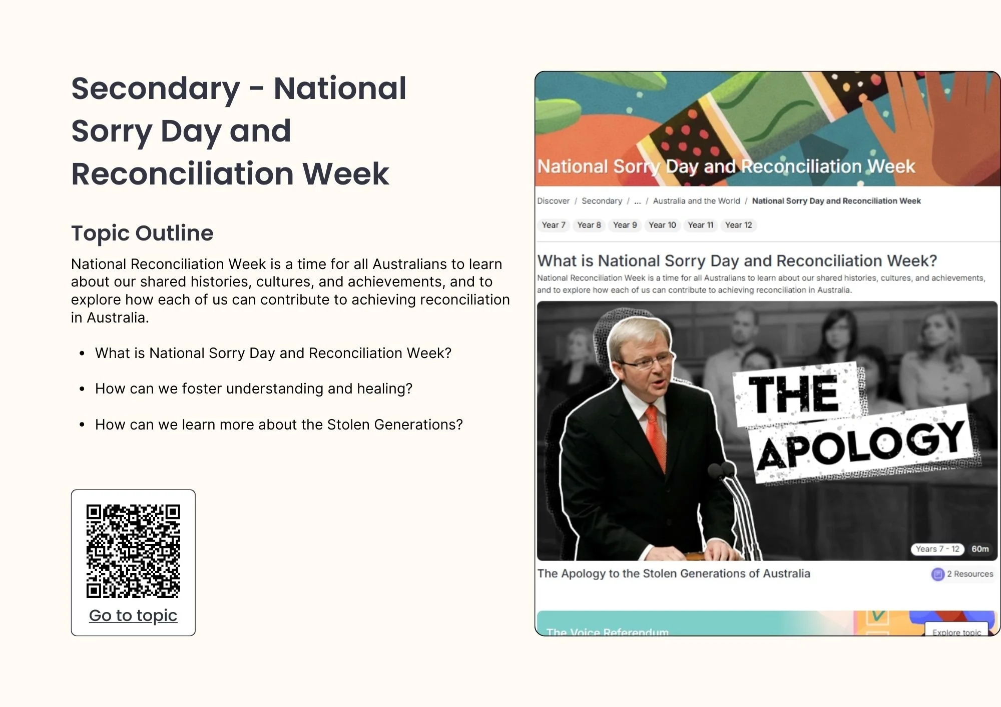 National Sorry Day and Reconciliation Week (Secondary) — CEnet