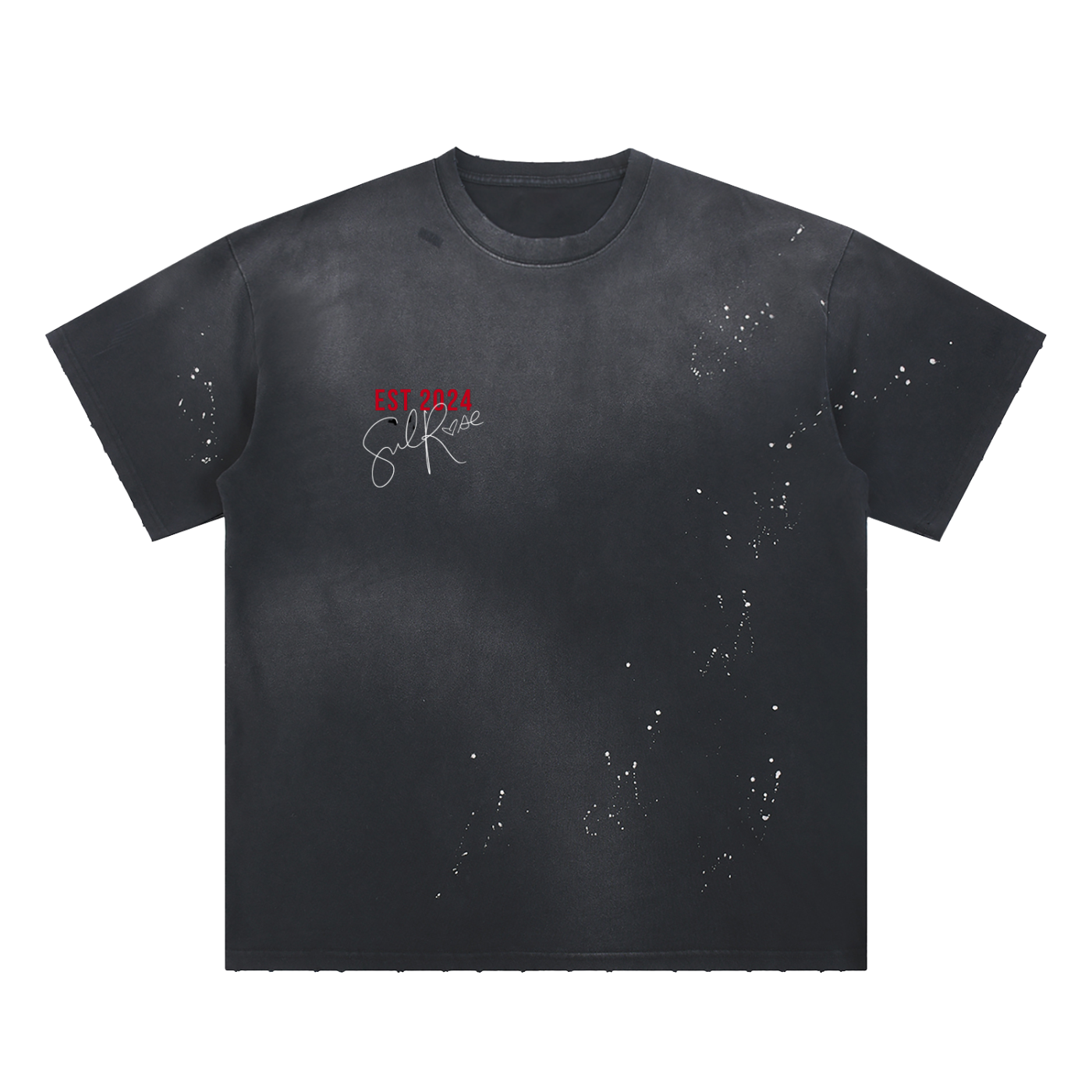 Hand-Frayed Sunfade Paint Splatter T-Shirt — Selena Rose Dance