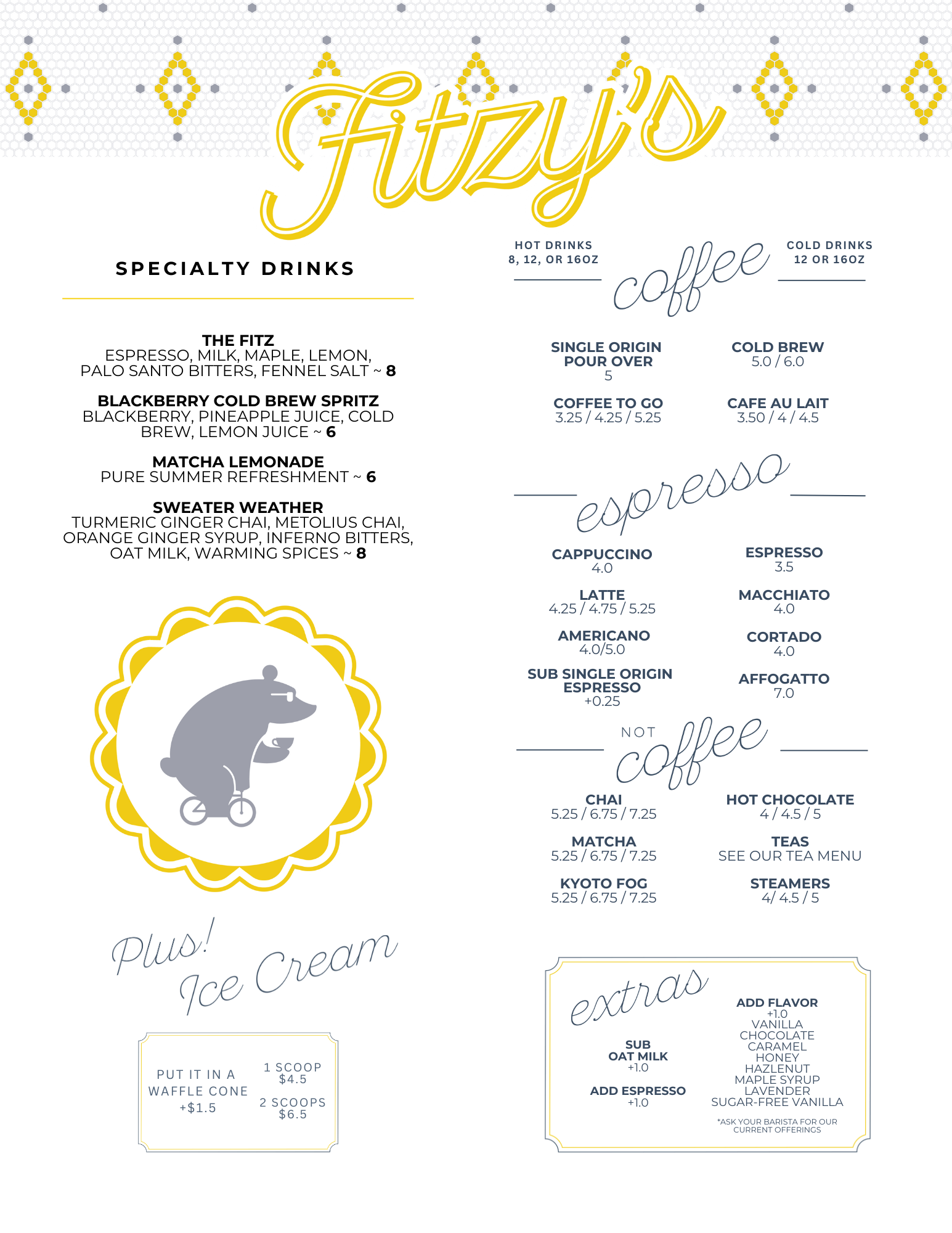 Menus — Fitzy's Cafe