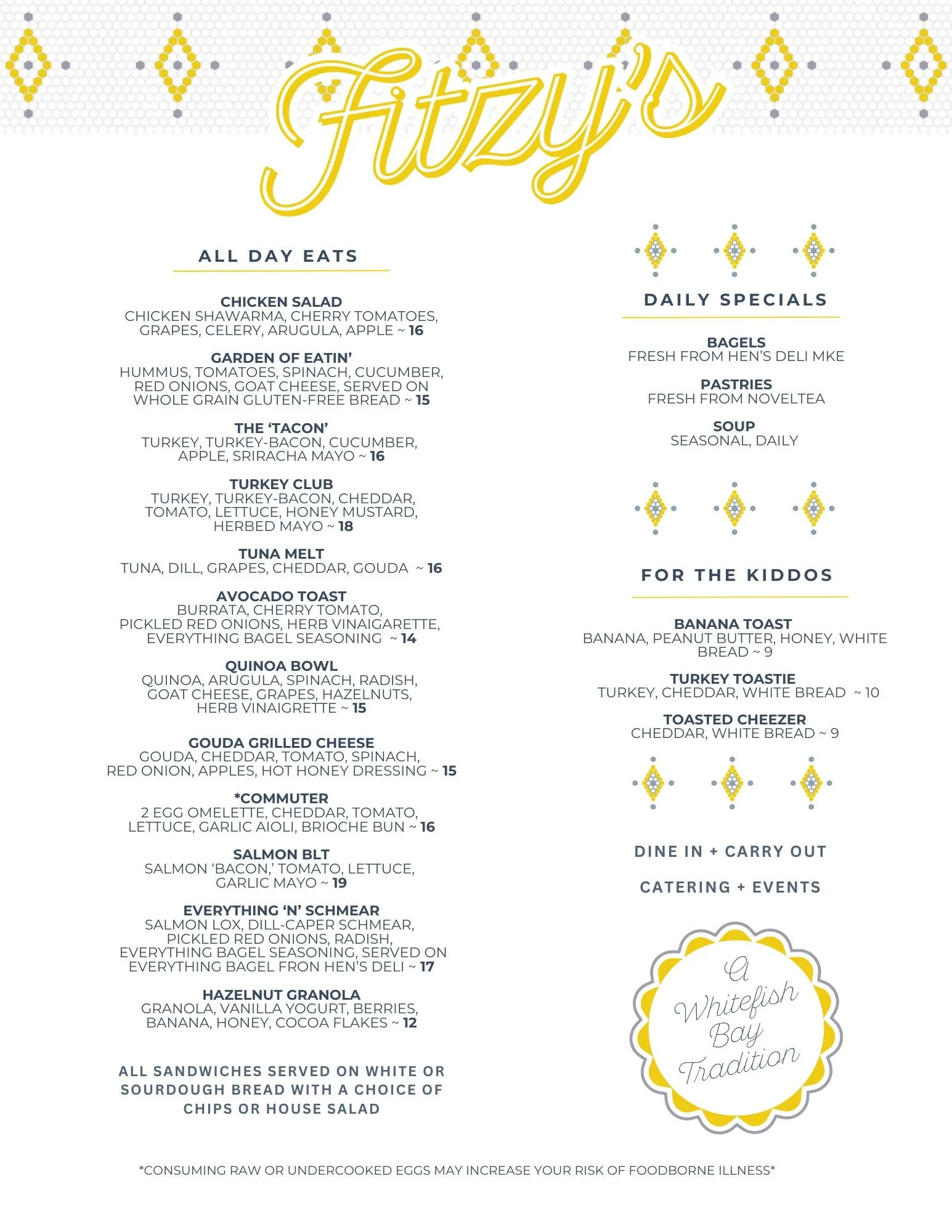 Menus — Fitzy's Cafe