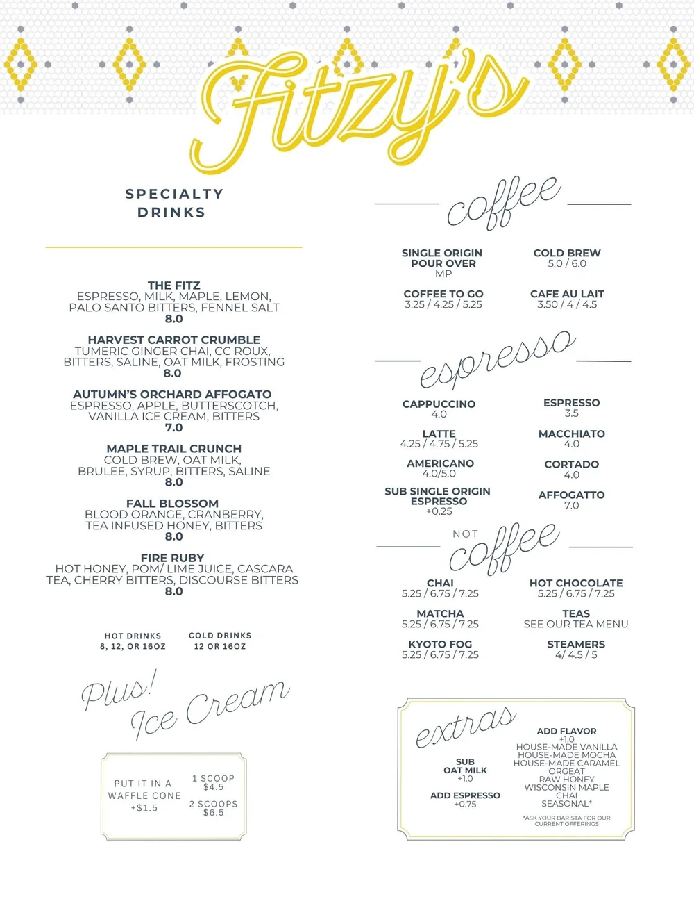Menus — Fitzy's Cafe