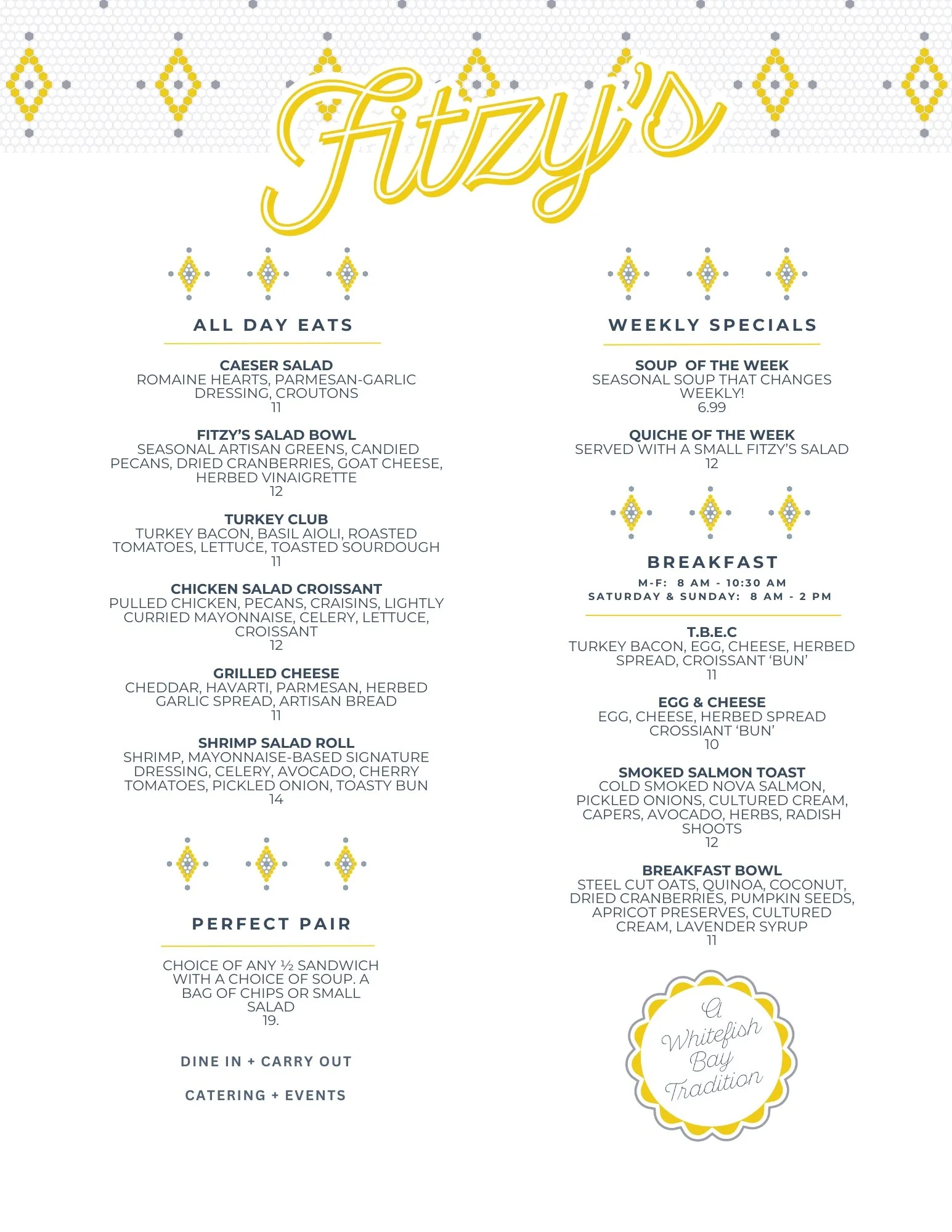 Menus — Fitzy's Cafe