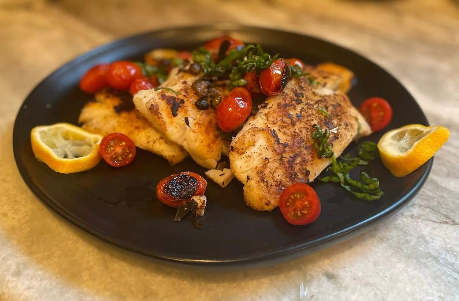 Pan-Seared Haddock with Tomatoes — TheGreekHerbivore