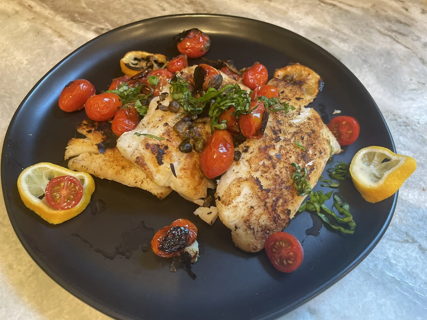 Pan-Seared Haddock with Tomatoes — TheGreekHerbivore