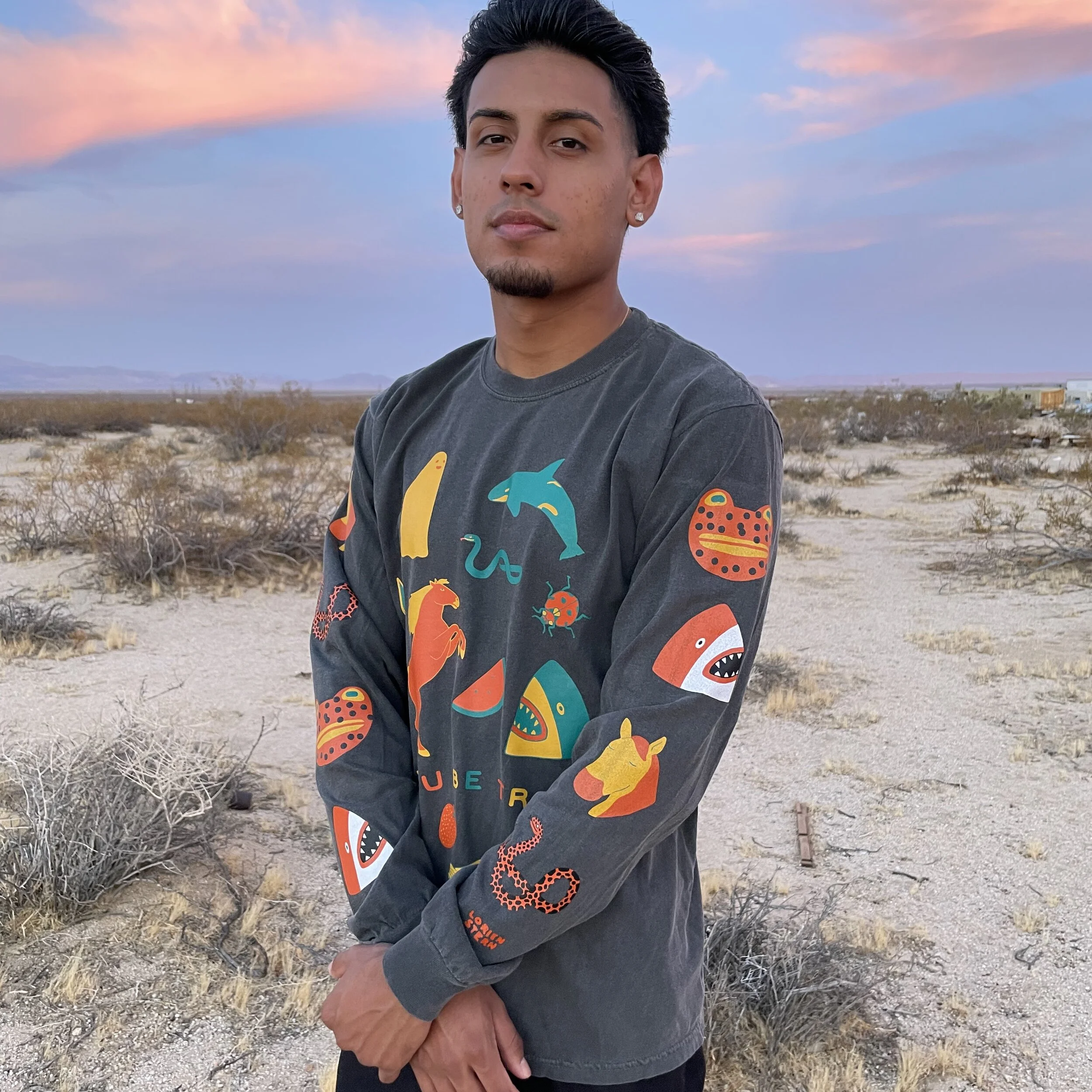 Praying Mantis Metallic Tee — LORIEN STERN
