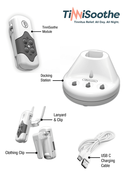 Discreet, Practical and Effective · Tinnitus Relief Device · TinniSoothe