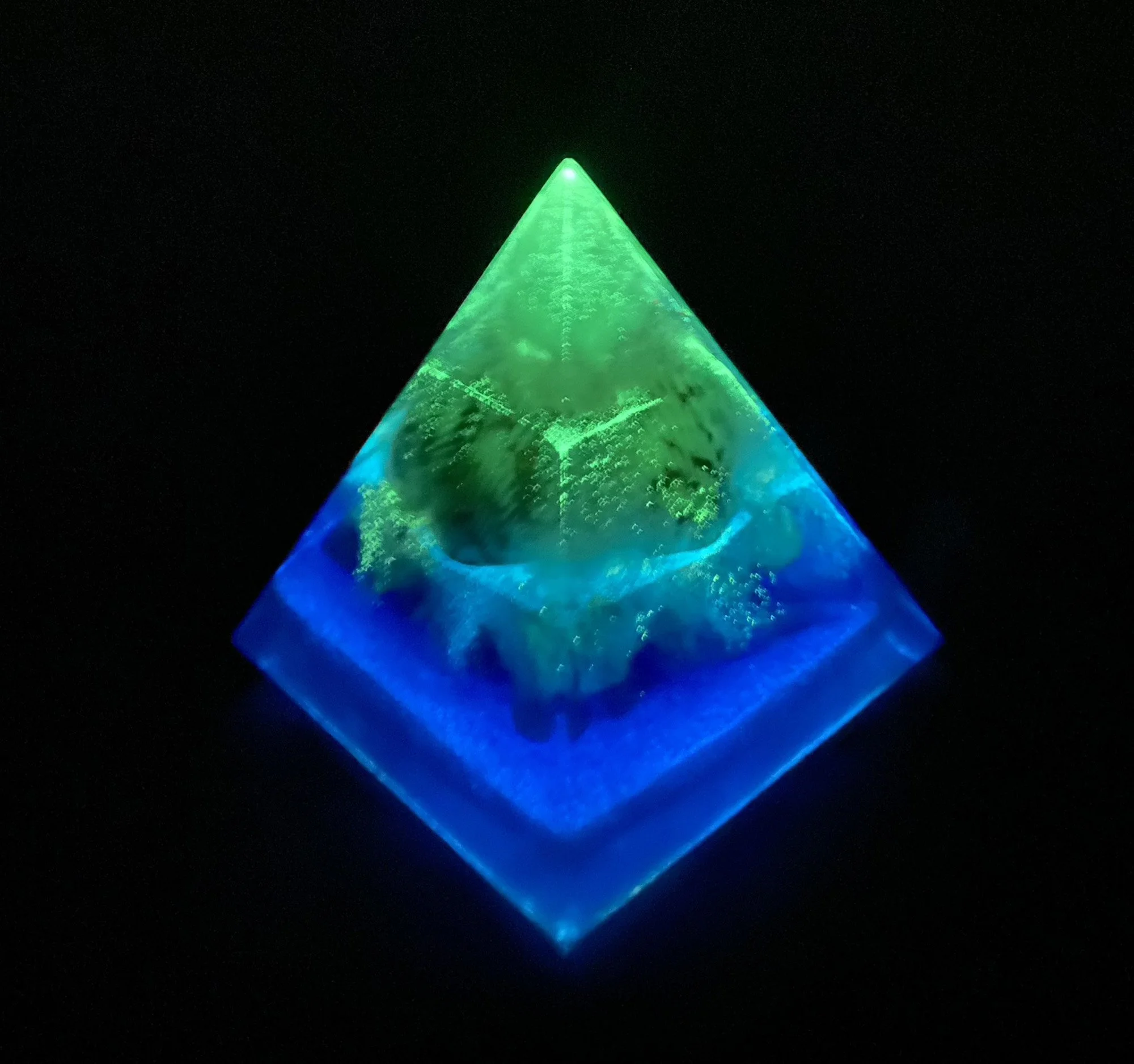 Resin Pyramid, Glow with Seashells, Purple, Turquoise, Ocean Art ...