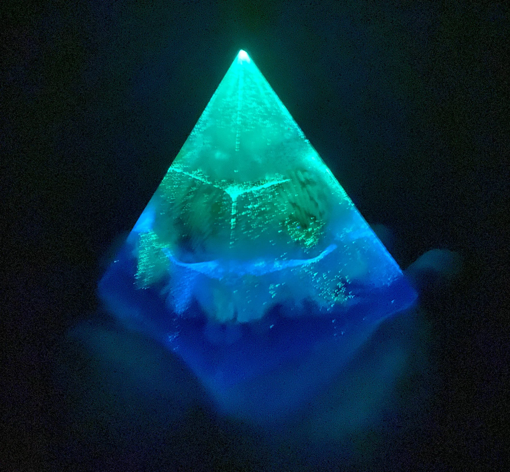 Resin Pyramid, Glow with Seashells, Purple, Turquoise, Ocean Art ...
