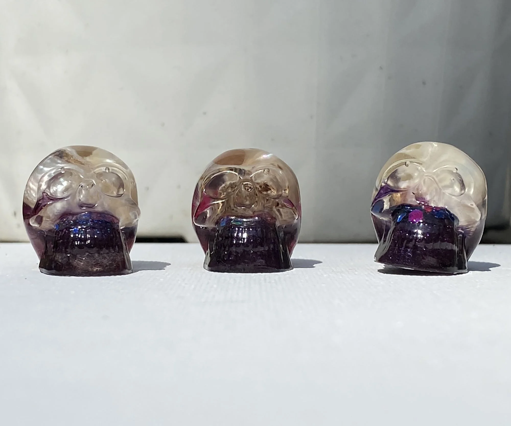 Burgundy Seashell Mini Skulls Set, 3 mini skulls, game pieces — Spirit ...