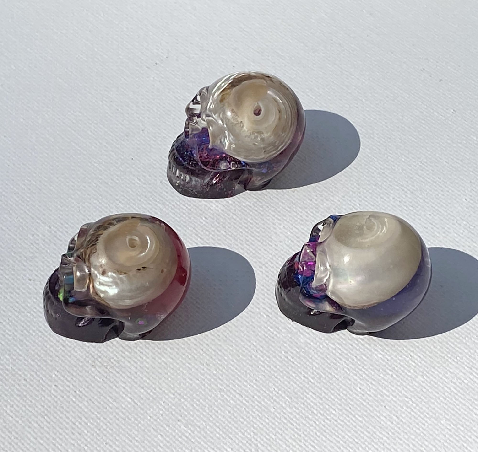 Burgundy Seashell Mini Skulls Set, 3 mini skulls, game pieces — Spirit ...