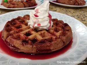 Chocolate Waffles with Raspberry Sauce — The Recipe Jackpot