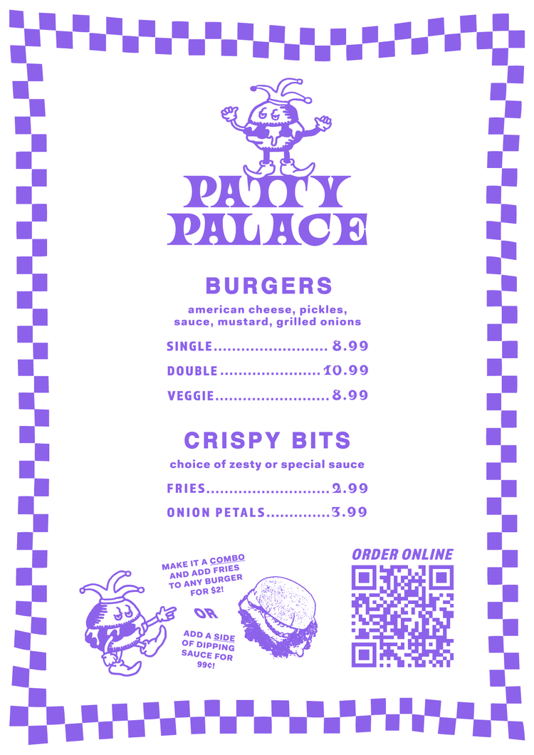 MENU — PATTY PALACE