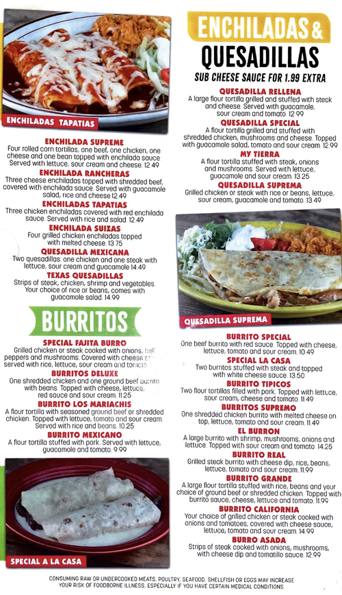 Menu — Los Mariachis Mexican Restaurant